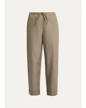 THE ROW Delano Straight-leg Cotton Poplin Pants - Black