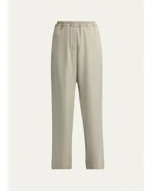 THE ROW Duvain Silk Straight-leg Pull-on Pants