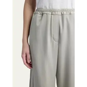 THE ROW Duvain Silk Straight-leg Pull-on Pants