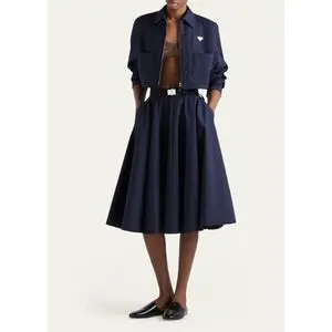 Prada Patch-pocket Cotton Crop Zip Jacket