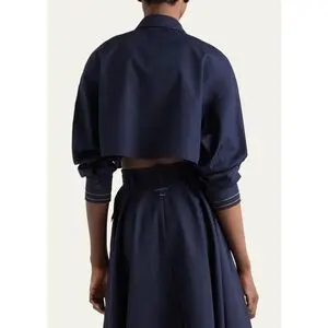 Prada Patch-pocket Cotton Crop Zip Jacket