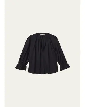 FRAME The Poet Blouse - Navy