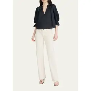 FRAME The Poet Blouse - Navy