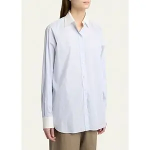 THE ROW Hilbert Striped Button-down Tunic Shirt