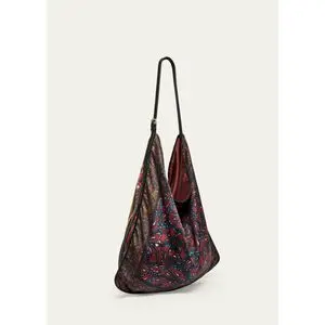 Dries Van Noten Scarf-print Flat Hobo Bag - Rust