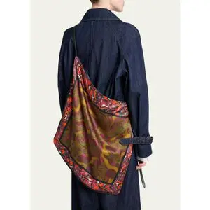 Dries Van Noten Scarf-print Flat Hobo Bag - Rust