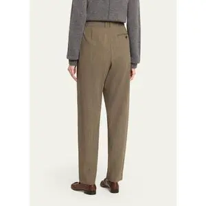 THE ROW Gianni Wool Pleated Tapered-leg Pants