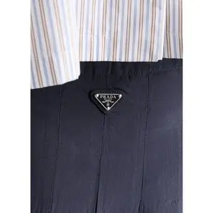 Prada Silk Pleated Midi Skirt - Blue