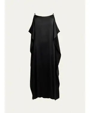 THE ROW Kylo Draped Silk Maxi Dress - Black