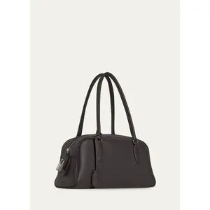 THE ROW India East-west Leather Bowling Shoulder Bag - Walnut Shadow