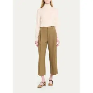 Prada Triangle Logo Wool Mary Jane Ballerina Flats - Cammello
