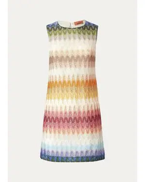 Missoni Degrade Raschel Knit Sleeveless Mini Dress - Multicolor