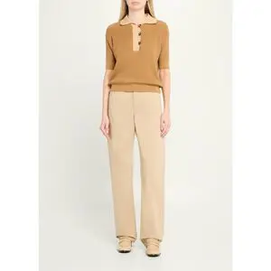 JW Anderson Short-sleeve Textured Knit Polo Sweater - Butterscotch