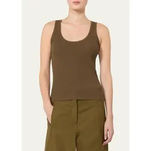 Max Mara Scoop-neck Ribbed Tank Top