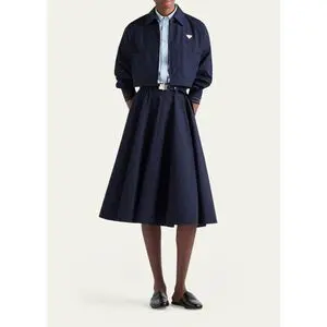 Prada Short-sleeve Cotton Button-down Top