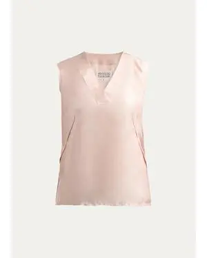MAISON MARGIELA Belted Jacquard Silk Midi Dress