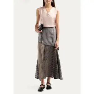 MAISON MARGIELA Belted Jacquard Silk Midi Dress