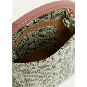 Dries Van Noten Snakeskin-embossed Top-handle Bag - Mint
