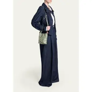 Dries Van Noten Snakeskin-embossed Top-handle Bag - Mint