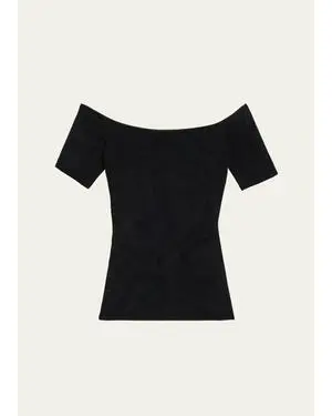 Emilio Pucci Marmo Jacquard Short-sleeve Top - Nero
