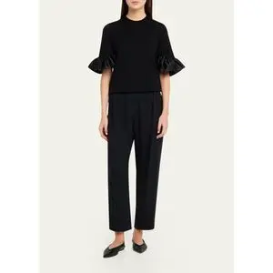 Noir Kei Ninomiya Ruffled-cuff Wool Sweater