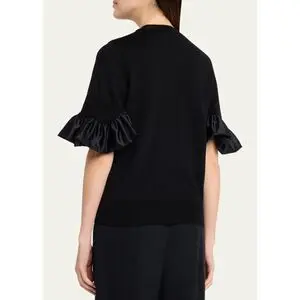 Noir Kei Ninomiya Ruffled-cuff Wool Sweater