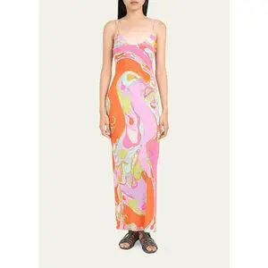 Emilio Pucci Orchidee Silk Crepe De Chine Maxi Dress