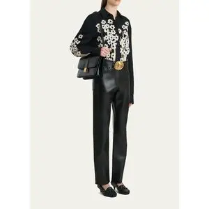 Khaite Argo Button-down Foral Applique Top