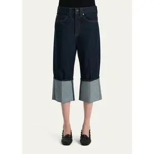 Khaite Boyle Cuffed Straight-leg Capri Jeans