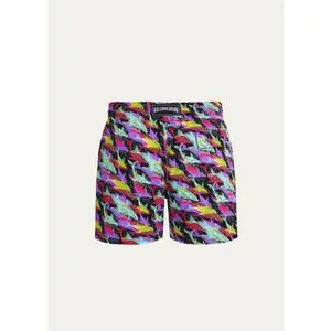 Vilebrequin Offset Whale-print Swim Trunks