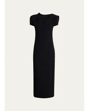 Khaite Iryl Backless Column Midi Dress - Black