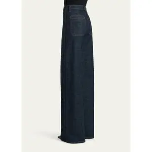 Khaite Delmonico Patch Pocket Wide-leg Jeans