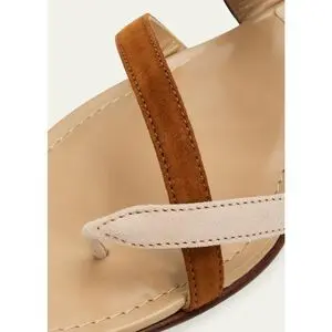 Manolo Blahnik Susa Suede Crisscross Flat Sandals