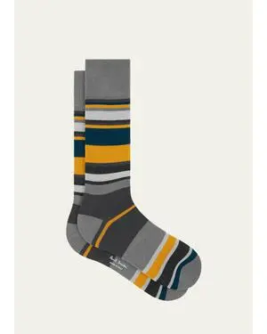 Paul Smith Ozzy Multi-stripe Crew Socks - Grey