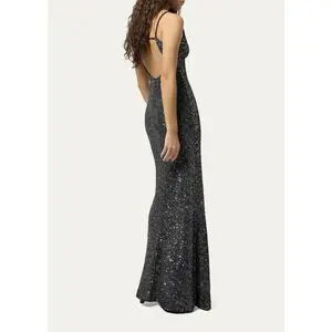 Missoni Plunging Degrade Sequin Knit Backless Maxi Dress