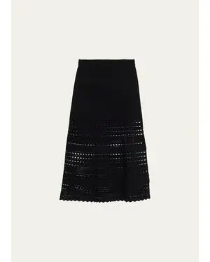 Simkhai Westly Open-stitch Midi Skirt - Black