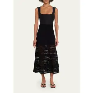 Simkhai Westly Open-stitch Midi Skirt