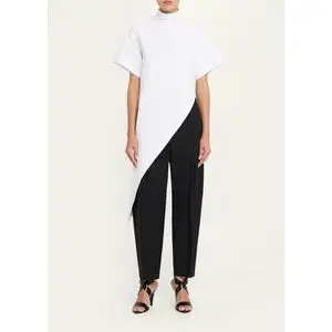 Alaïa Short-sleeve Asymmetric Triangle T-shirt - Blanc