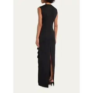 A.W.A.K.E. Mode Ruffled Bib Maxi Dress