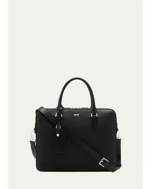 TOM FORD Elliot Large Briefcase In Grained Leather - Black