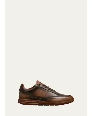 Allen Edmonds Brentwood Patina Leather Low-top Sneakers - Coffee