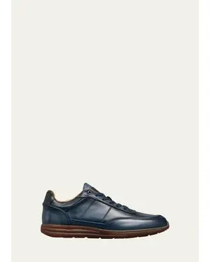 Allen Edmonds Brentwood Patina Leather Low-top Sneakers - Navy