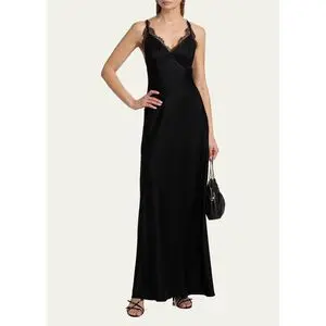 Kobi Halperin Evin Lace-trim Satin Maxi Dress