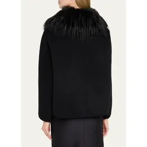 Loulou De Saison Rafe Faux Fur Collared Wool-cashmere Jacket