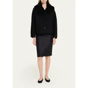 Loulou De Saison Rafe Faux Fur Collared Wool-cashmere Jacket