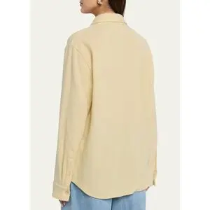 GOD'S TRUE CASHMERE Solid Cashmere Button-front Shirt