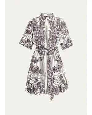 Kobi Halperin Hayden Belted Mini Dress - White/black