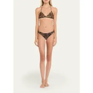 NILI LOTAN Printed Triangle Bikini Top