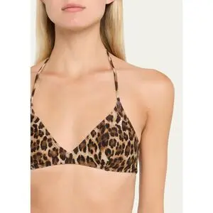 NILI LOTAN Printed Triangle Bikini Top