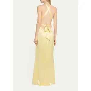 Retrofete Magnolia Satin Halter Dress